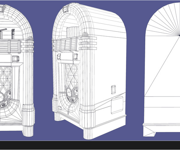 ArtStation - Classic Vintage Wooden Jukebox Rockola Low-poly 3D model | Resources