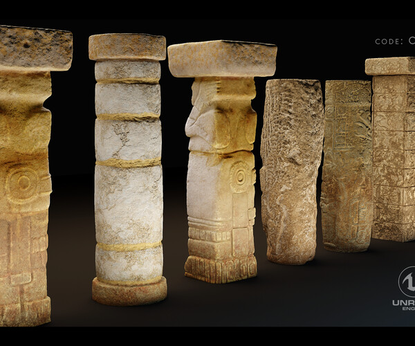 ArtStation - Mayan Stone 04 PBR 4K | Game Assets
