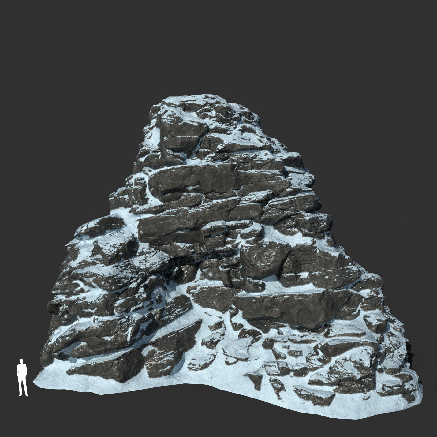 ArtStation - Low poly Snow Cliff Rough Rock 210404 | Game Assets