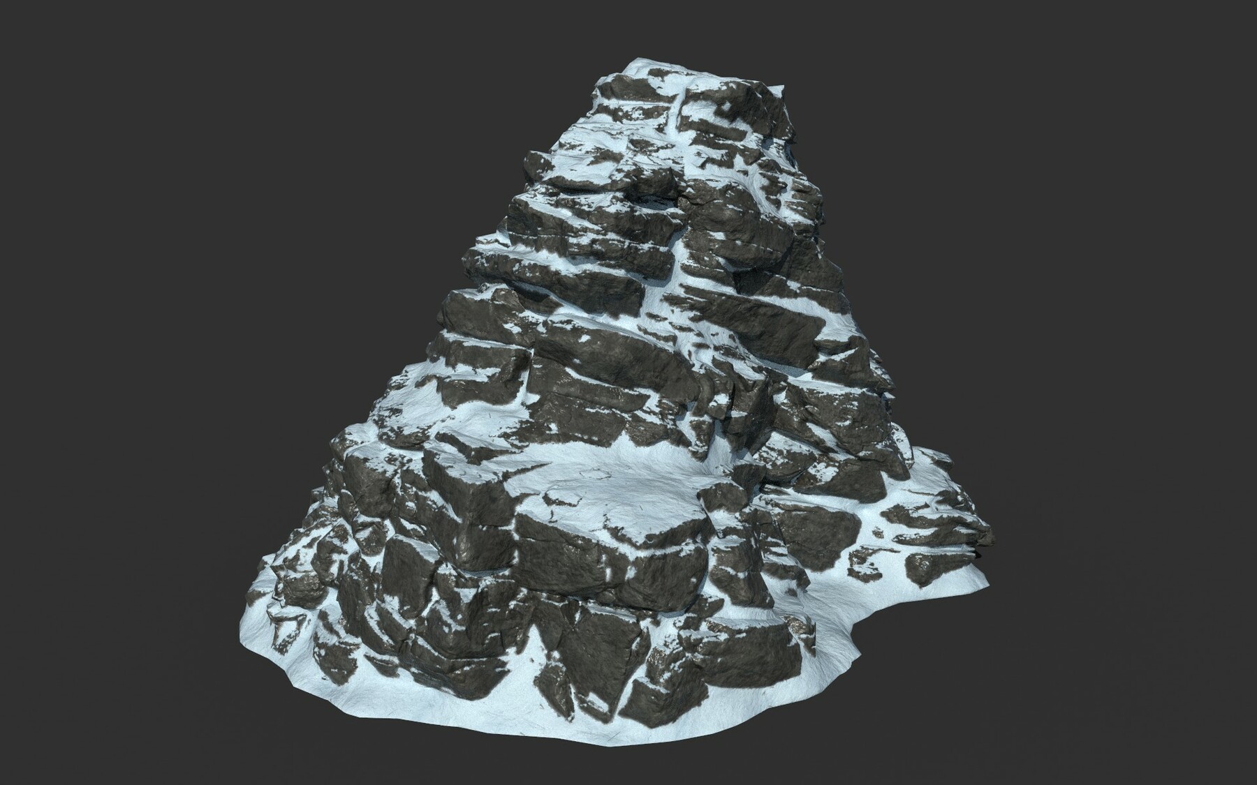 ArtStation - Low poly Snow Cliff Rough Rock 210404 | Game Assets
