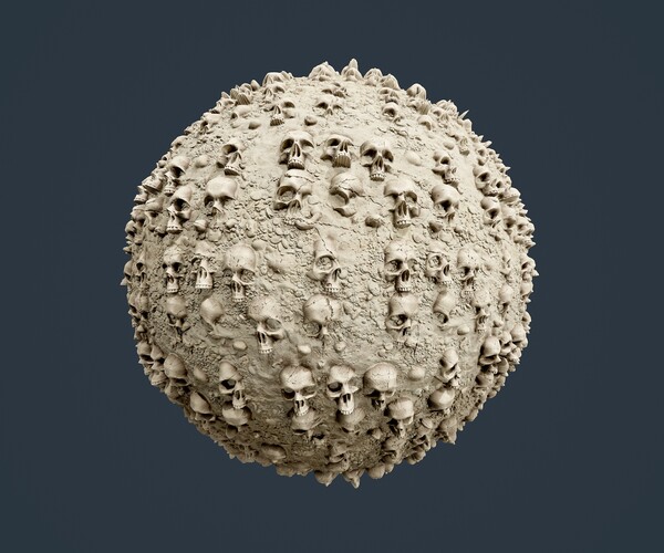 ArtStation - Skulls Bones Horror Seamless PBR Texture 11 | Game Assets