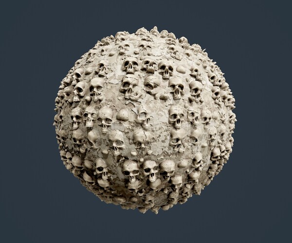 ArtStation - Skulls Bones Horror Seamless PBR Texture 13 | Game Assets