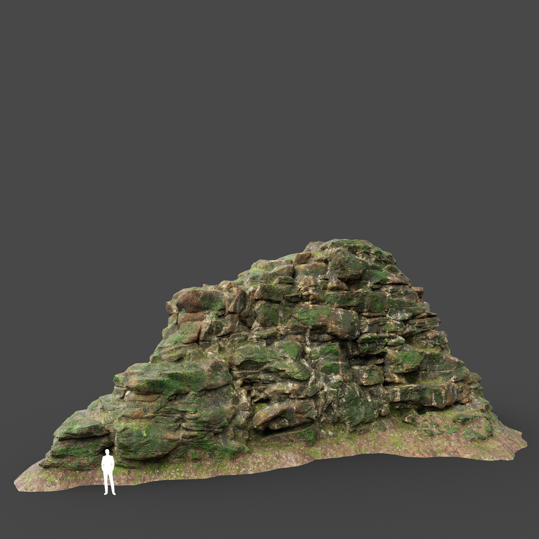 ArtStation - Low poly Mossy Jungle Cliff 210323 | Resources