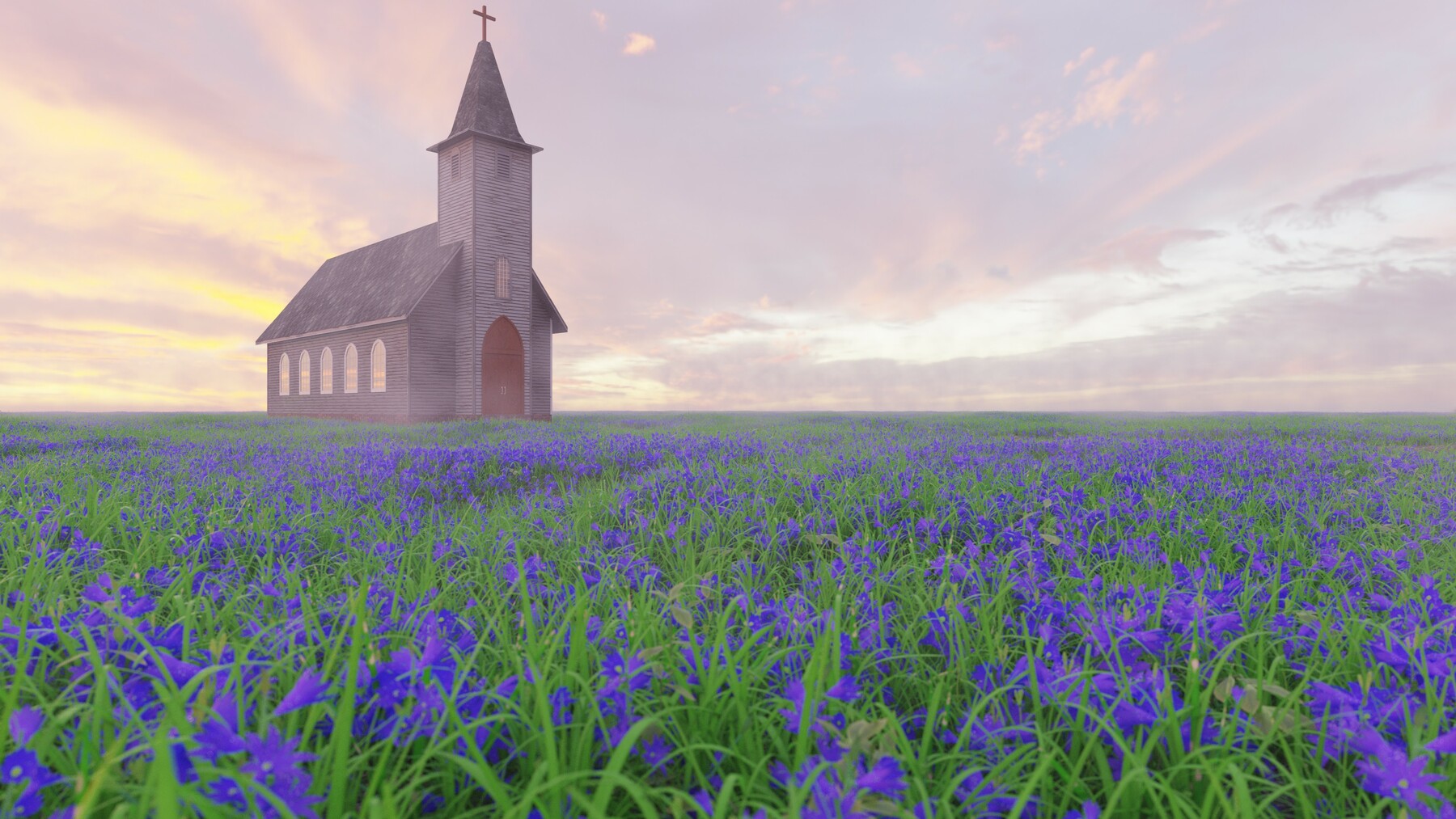 ArtStation - Flower Field Church | Artworks