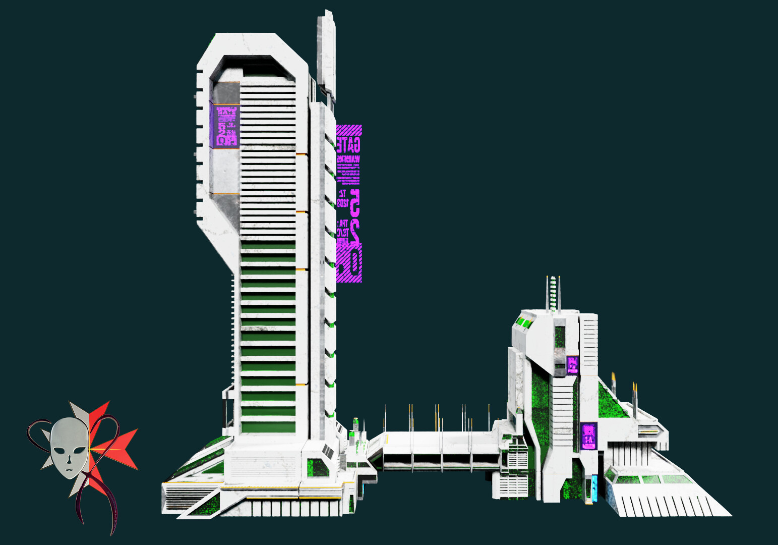 ArtStation - New Victoria - Sci-fi City Buildings Low Poly Kitbash Set Neo Victoria Low-poly 3D ...