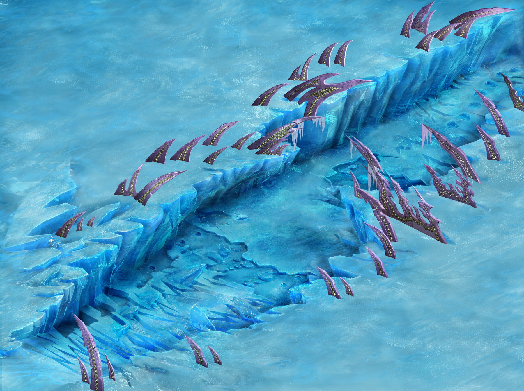 ArtStation - Game Model - snow - huge ice crack 01 | Game Assets