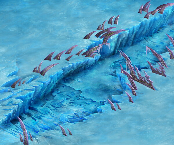 ArtStation - Game Model - snow - huge ice crack 01 | Game Assets