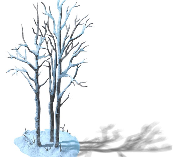 ArtStation - The game model of snow - white birch forest 01 | Game Assets
