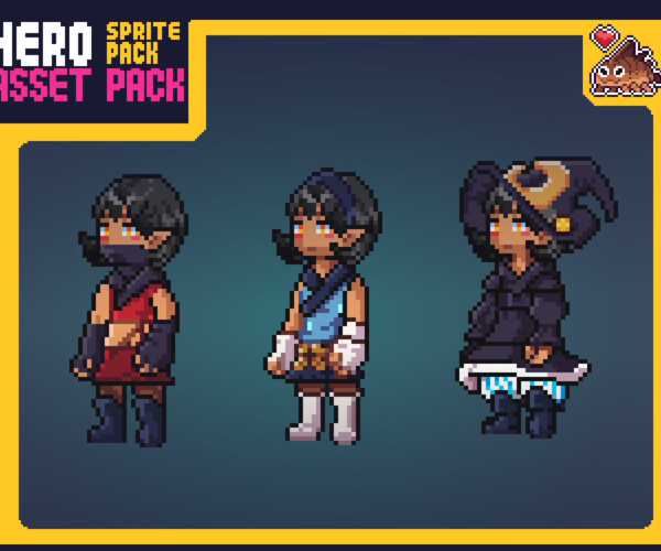 ArtStation - Beowulf's RPG Heroes & Classes Pixel Art Asset Pack | Game ...