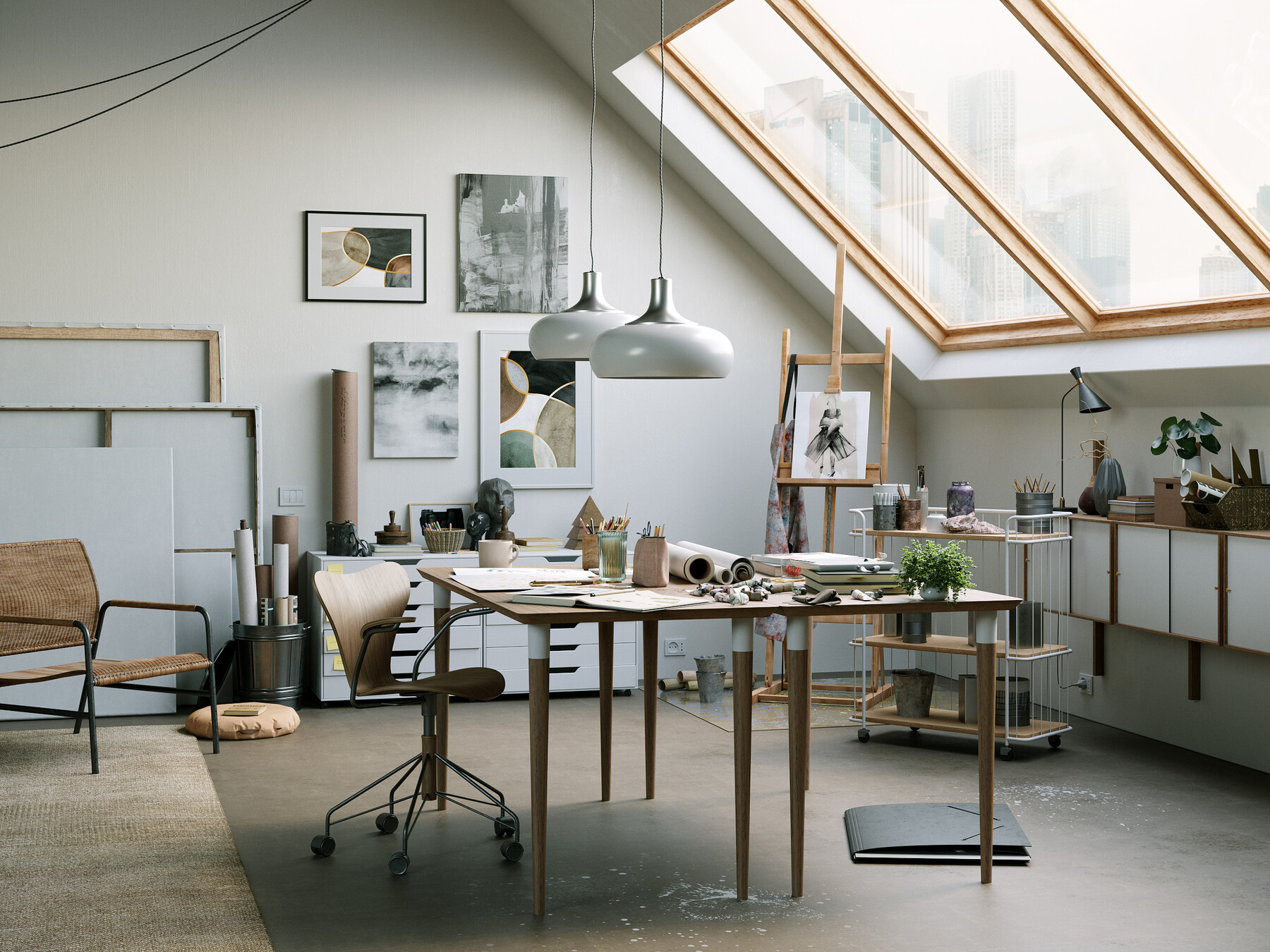 ArtStation - Watercolor room interior scene | Resources