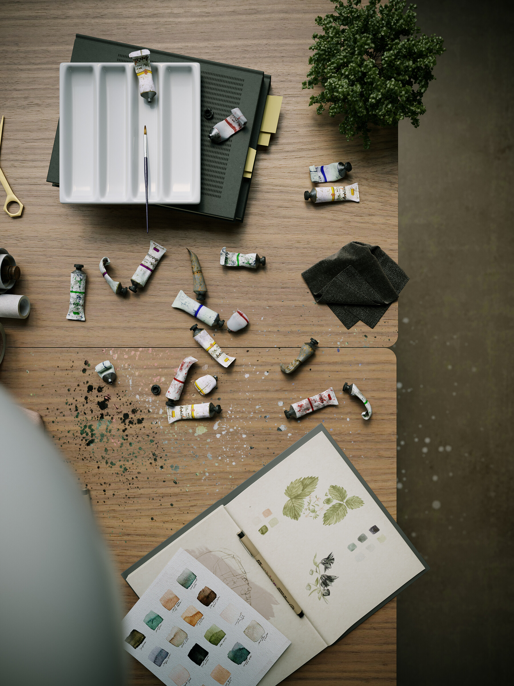 ArtStation - Watercolor room interior scene | Resources