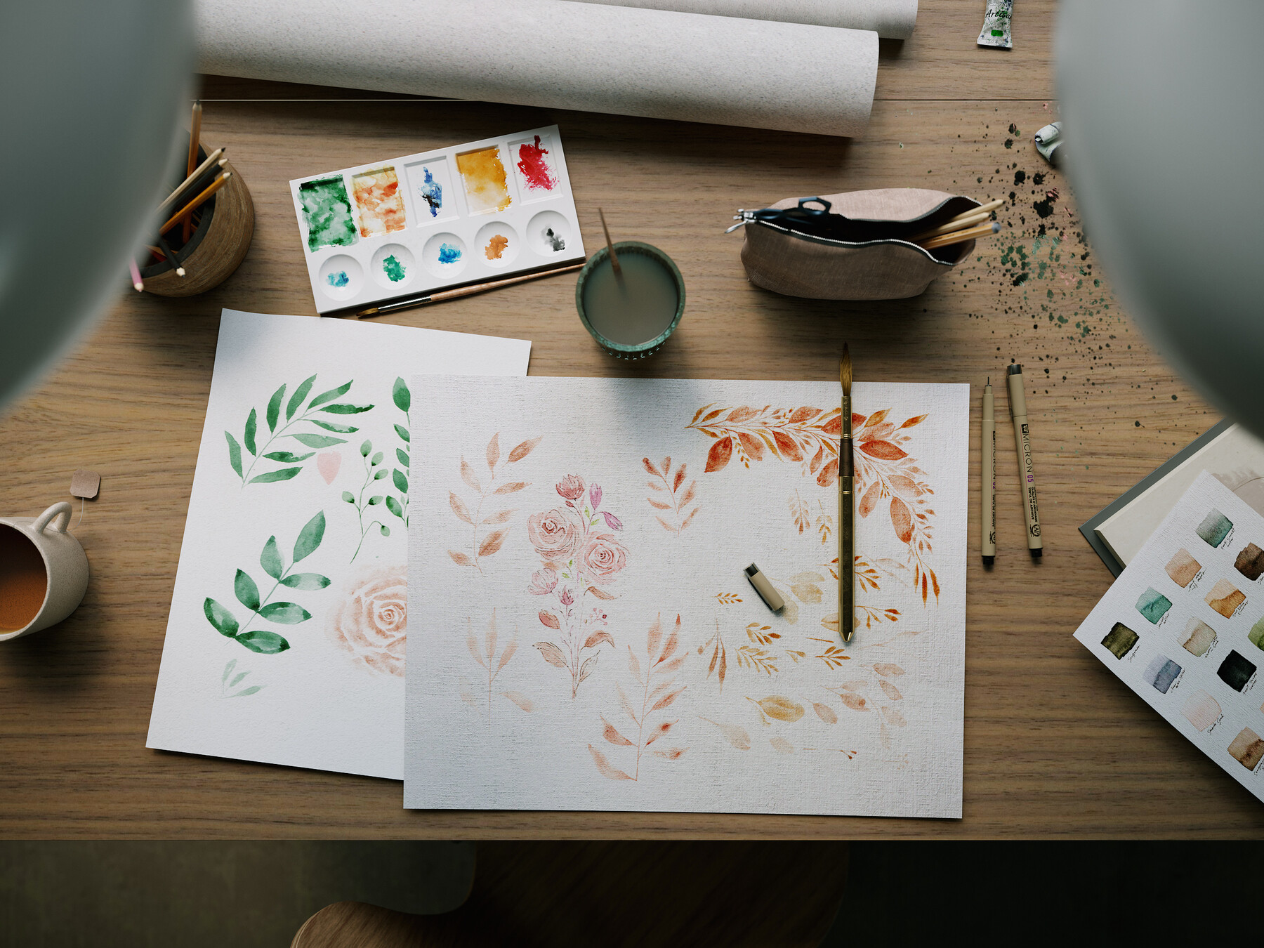 ArtStation - Watercolor room interior scene | Resources