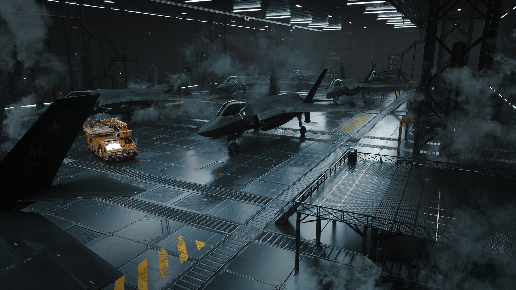 ArtStation - C4D OCTANE RENDER Military base aircraft factory fighter F ...