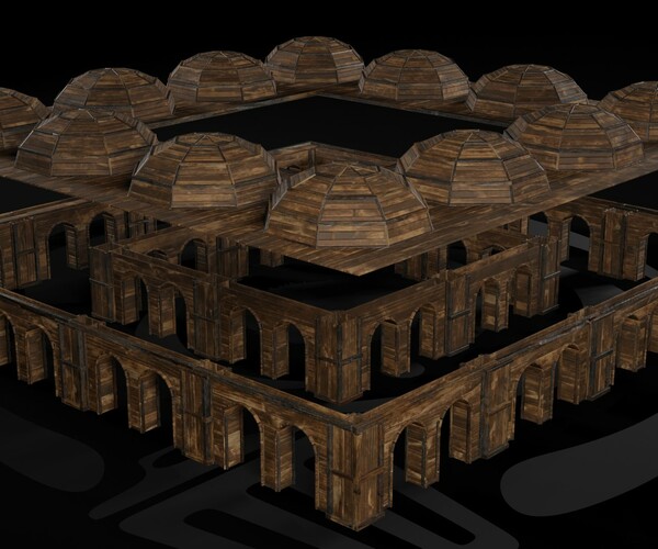 ArtStation - AAA Medieval Wooden Trade Center 01 R | Game Assets