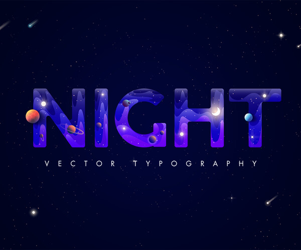 ArtStation - Night. Typography and vector elements | Game Assets