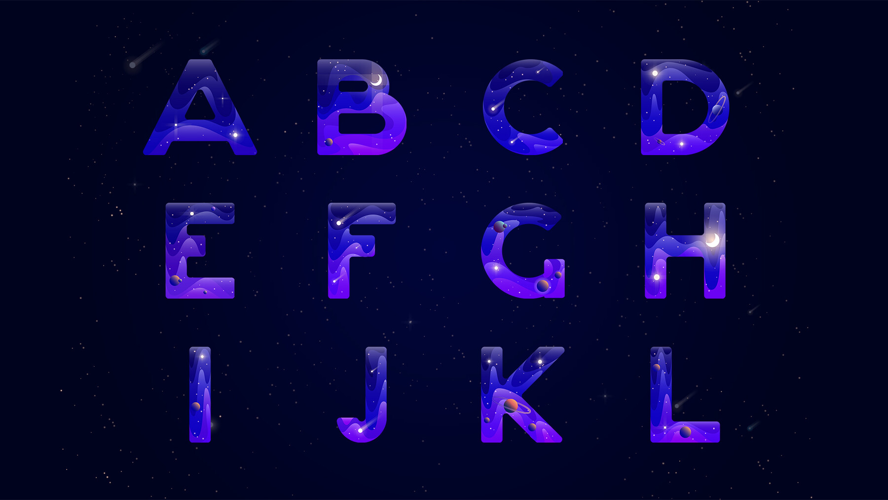 ArtStation - Night. Typography and vector elements | Game Assets