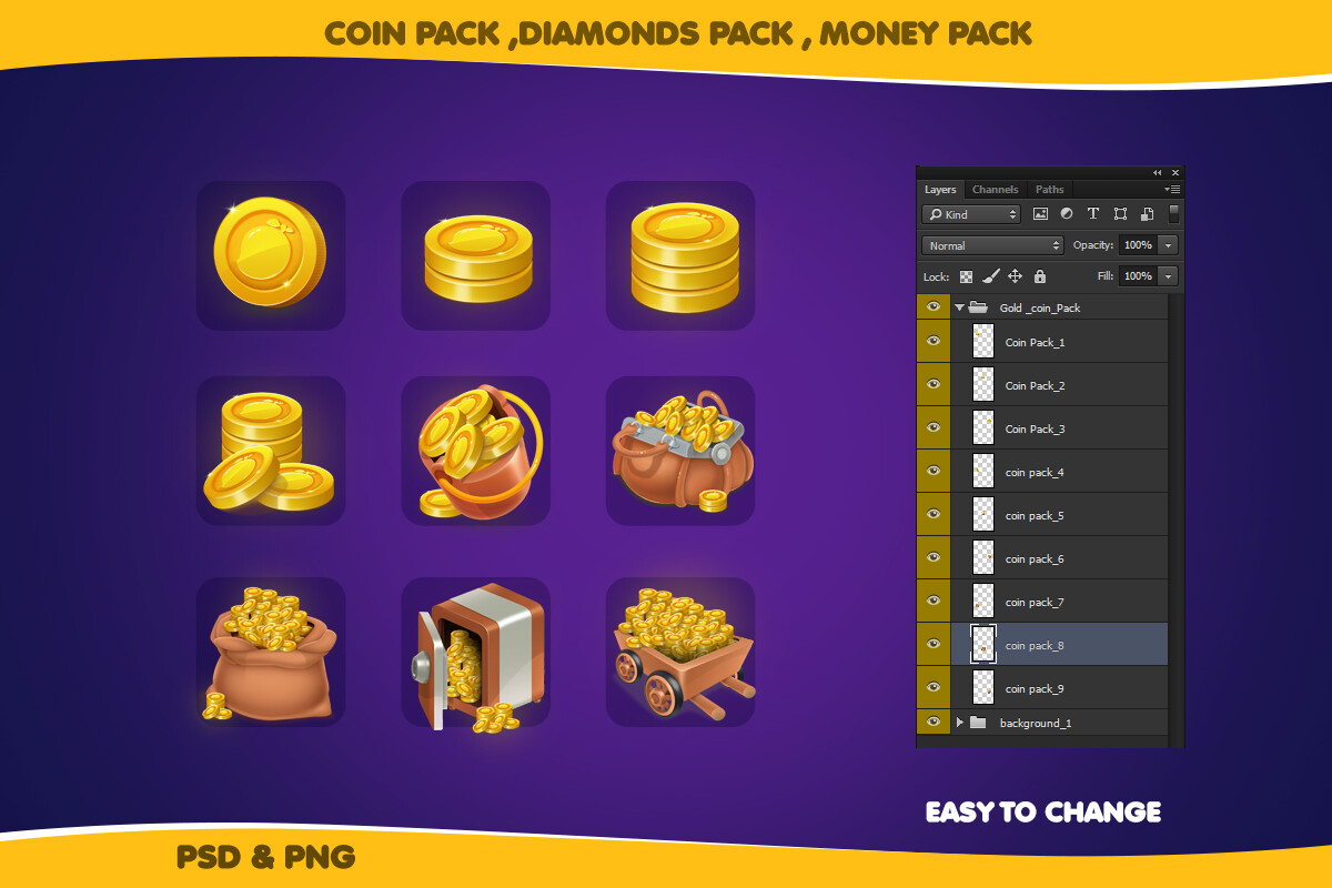 ArtStation - All in One Pack - Coin Pack, Gems Pack, Money Pack | Game ...