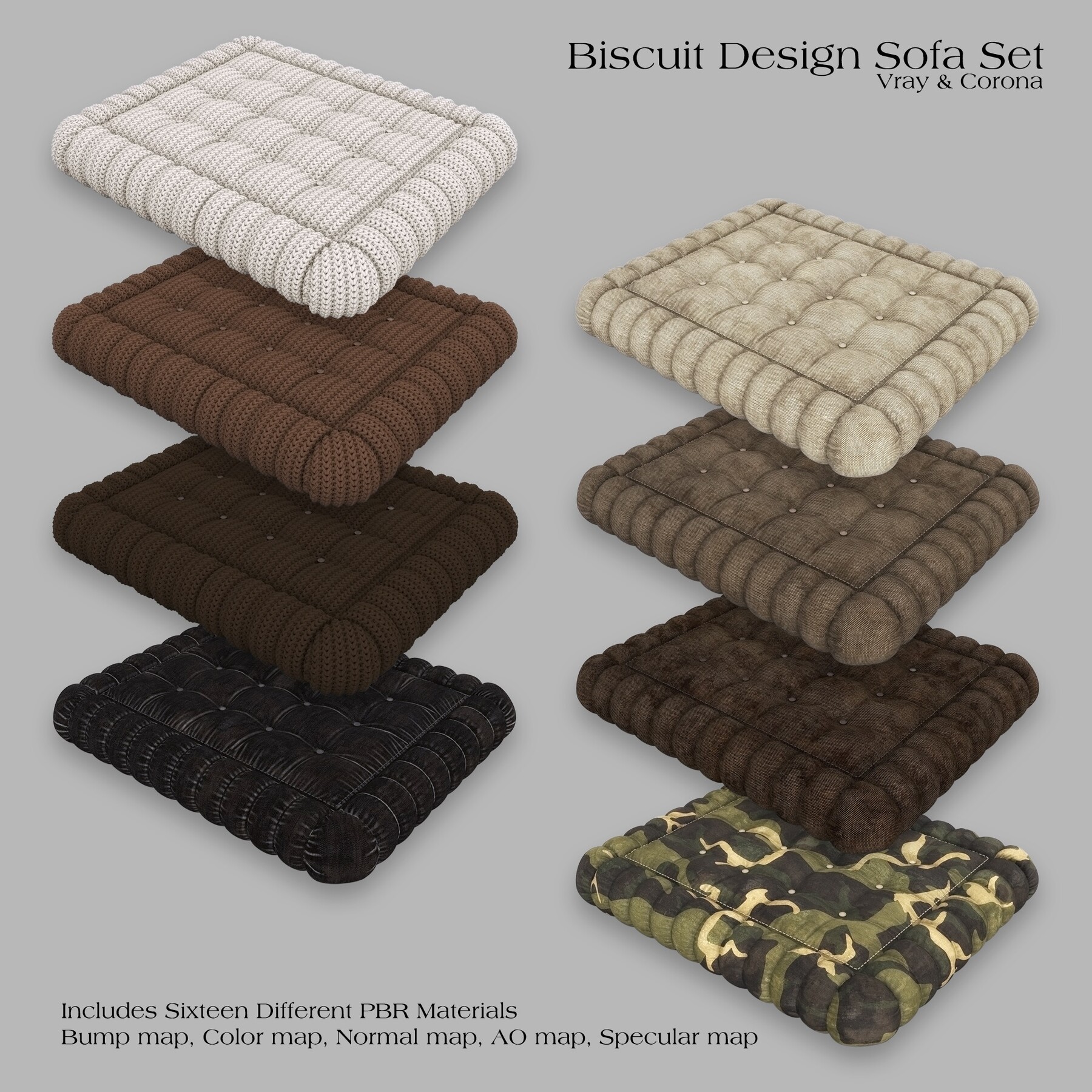ArtStation - Biscuit Design Sofa Set | Resources