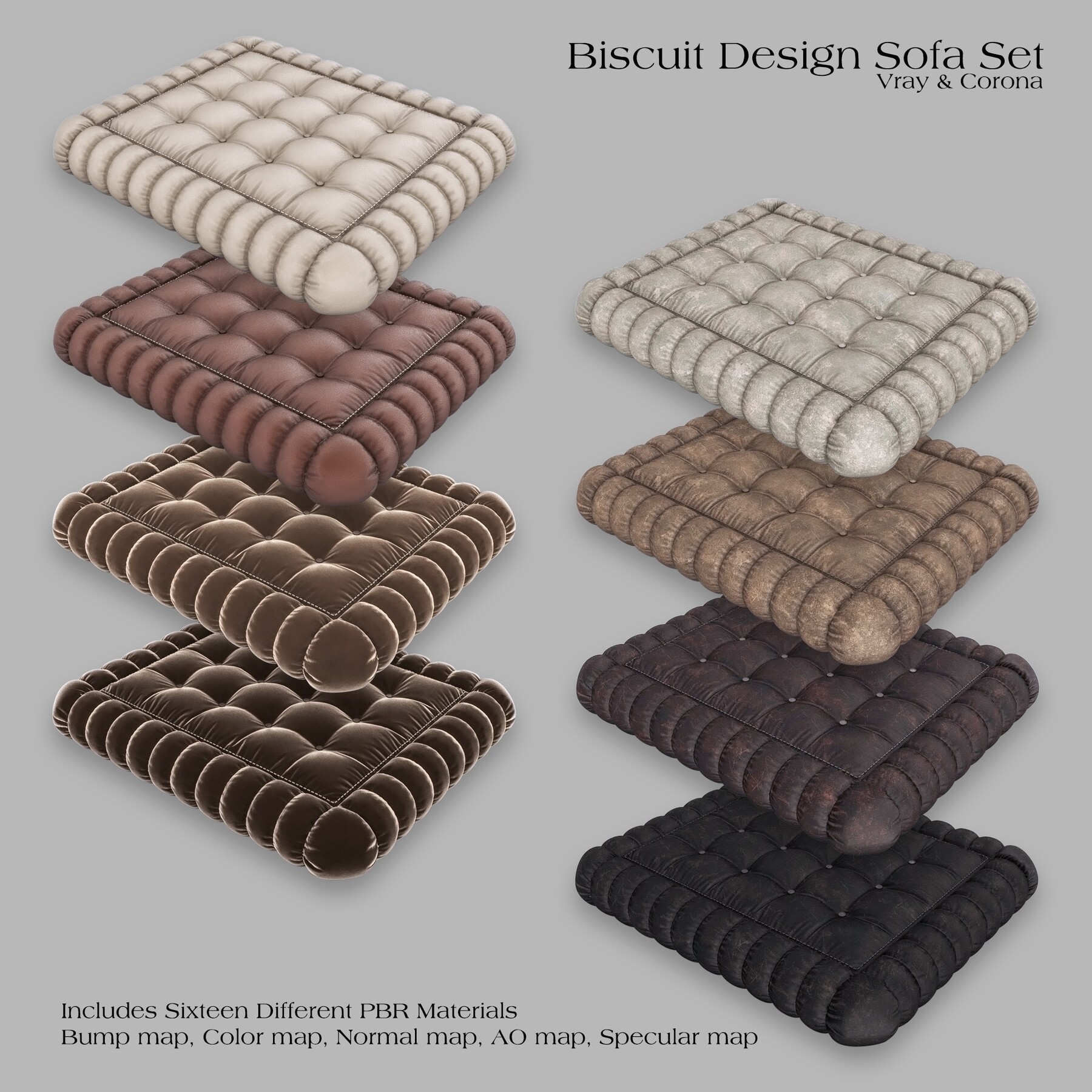 ArtStation - Biscuit Design Sofa Set | Resources