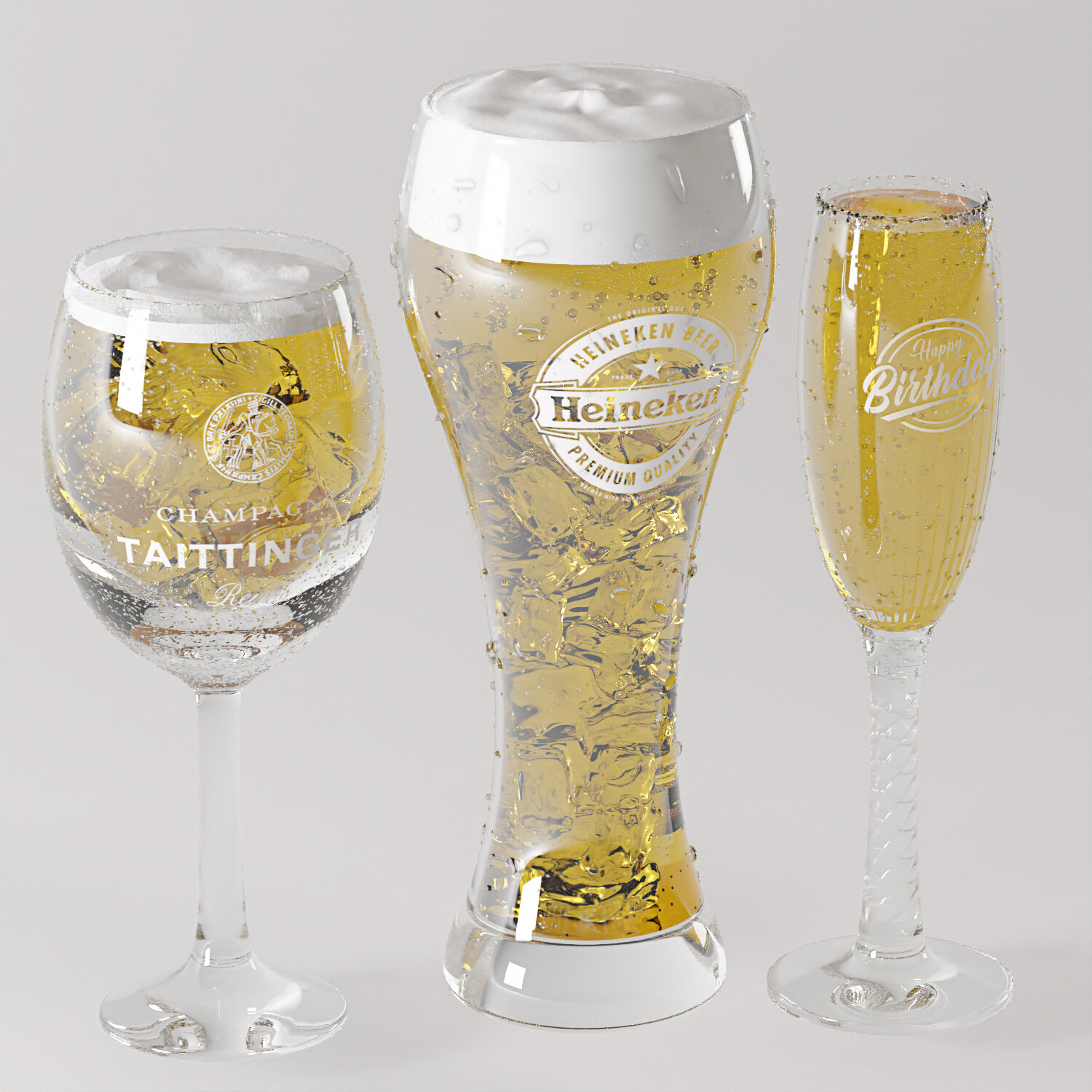 ArtStation - Champagne Beer Bucket Set | Resources