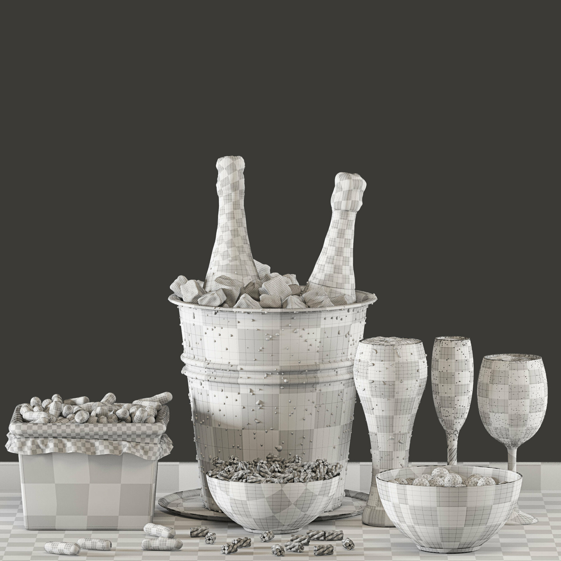ArtStation - Champagne Beer Bucket Set | Resources