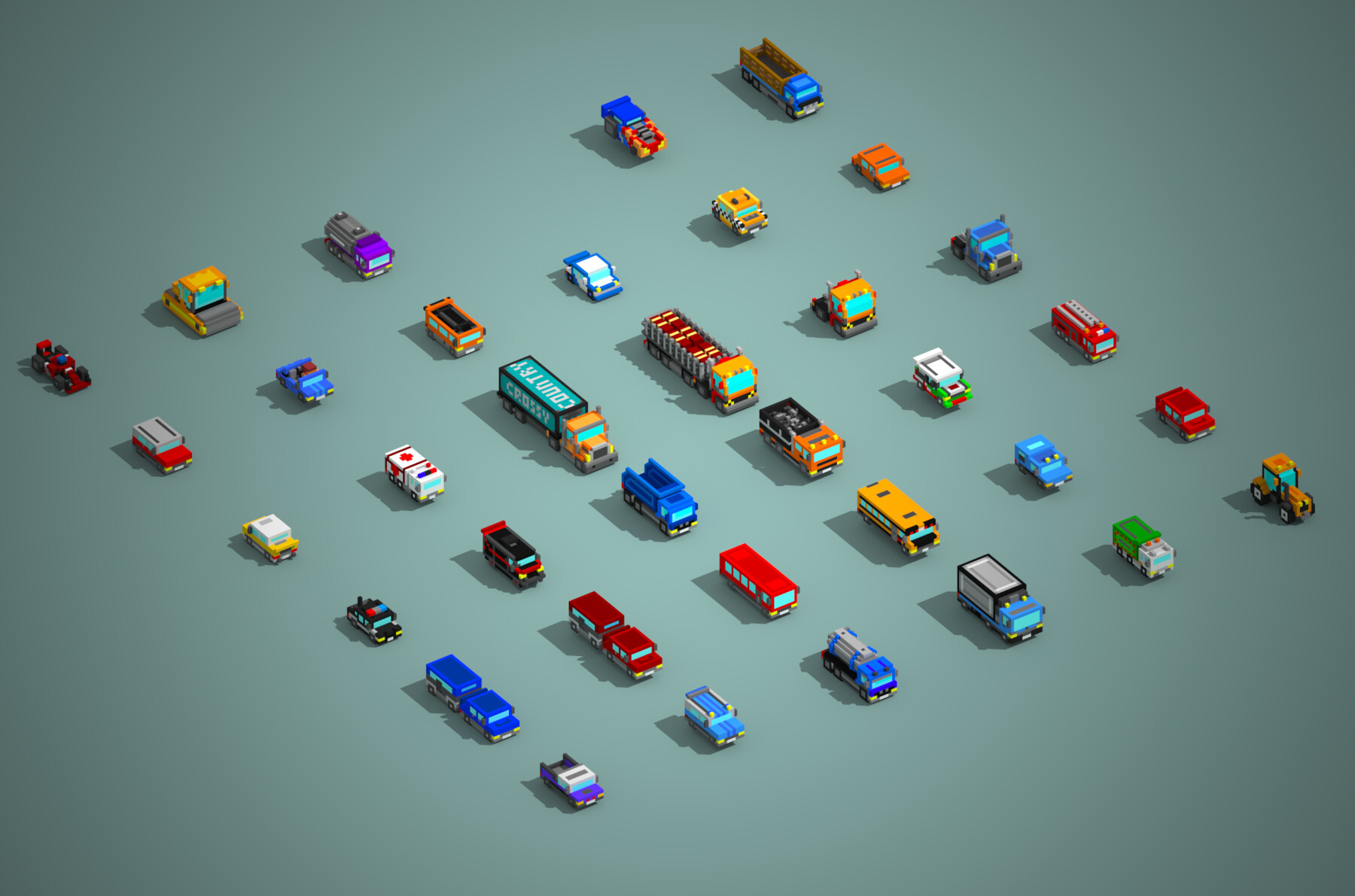 ArtStation - 35 cars with low pixels | Game Assets