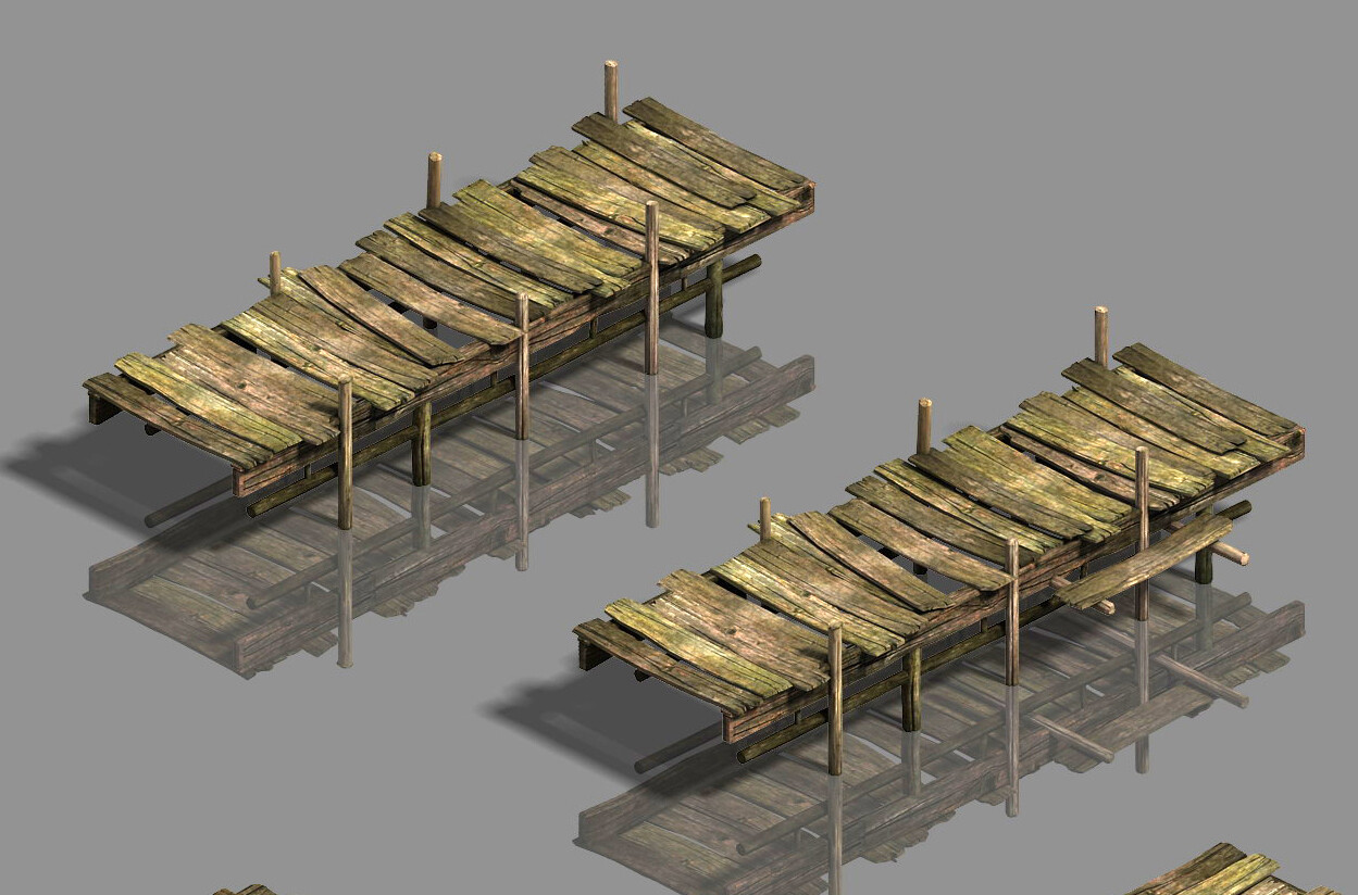 ArtStation - Medium city - wooden bridge | Game Assets