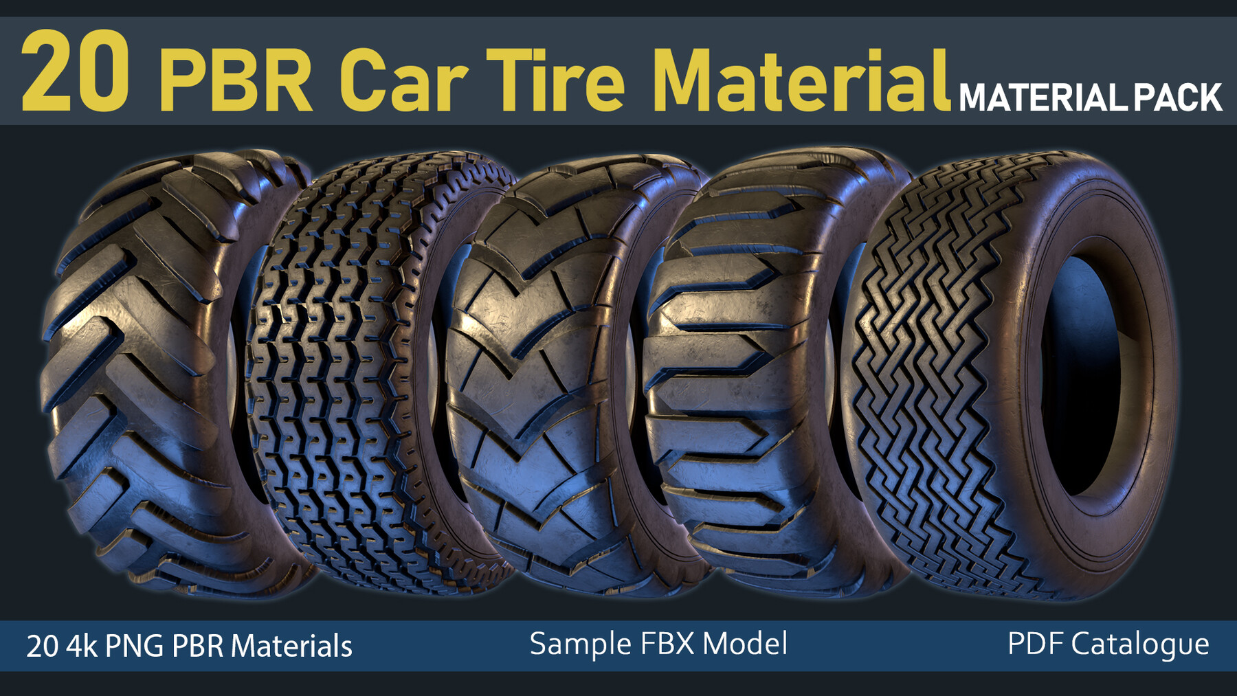 ArtStation - 20 PBR Car Tire Material | Game Assets