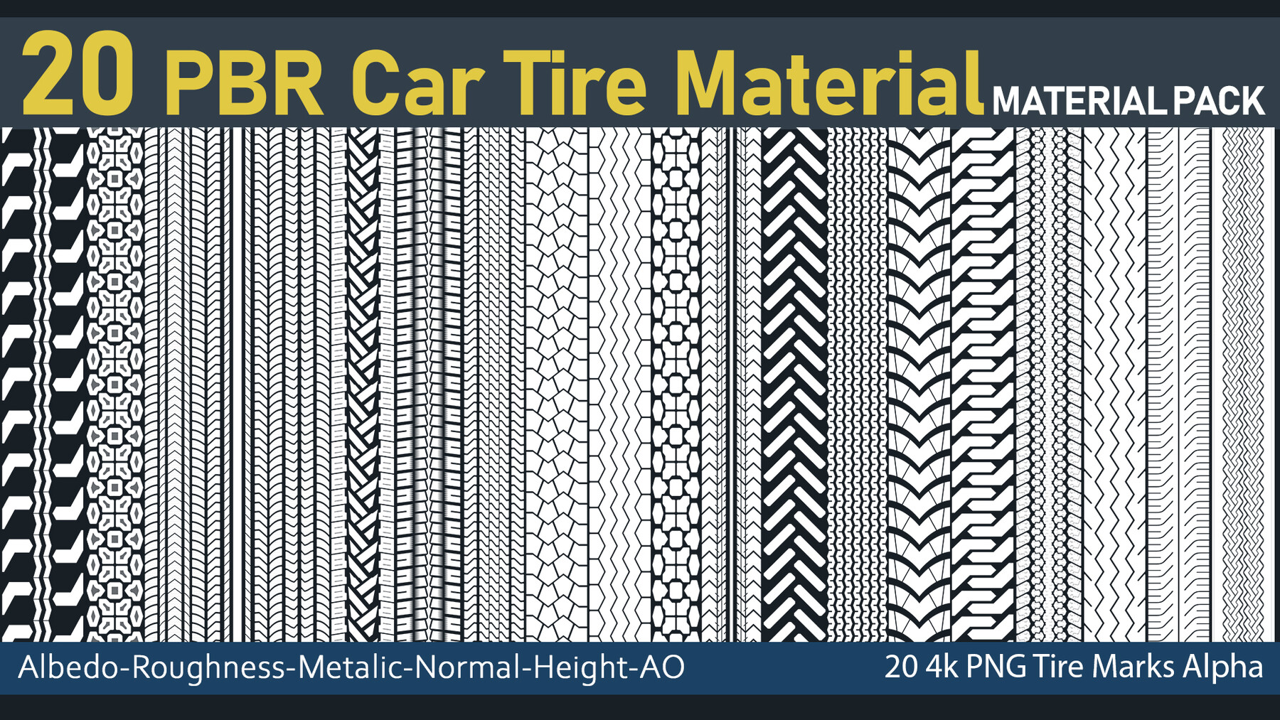 ArtStation - 20 PBR Car Tire Material | Game Assets