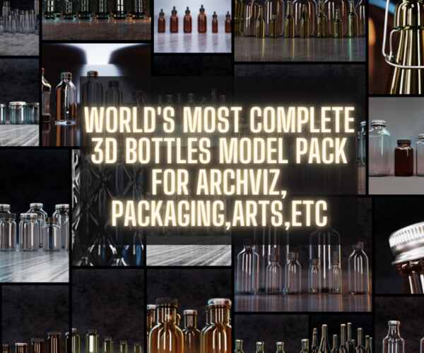 ArtStation - 3D Glass Container Big Pack of 322 Models | Resources