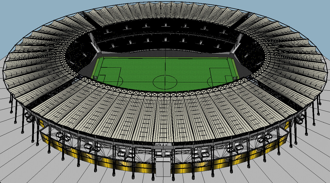 ArtStation - Fictional old stadium: Bowl with new roof | Game Assets