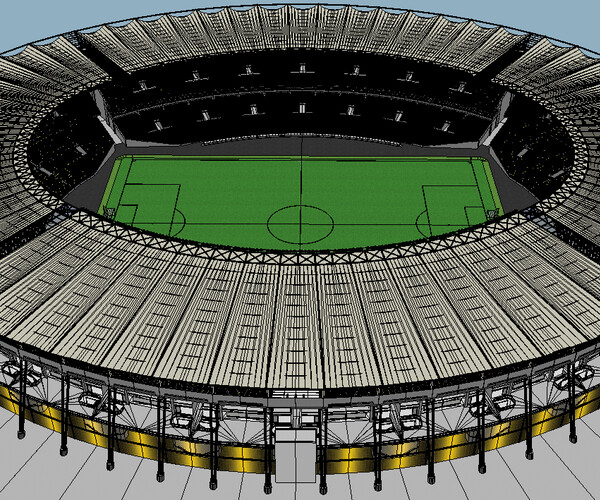 ArtStation - Fictional old stadium: Bowl with new roof | Game Assets