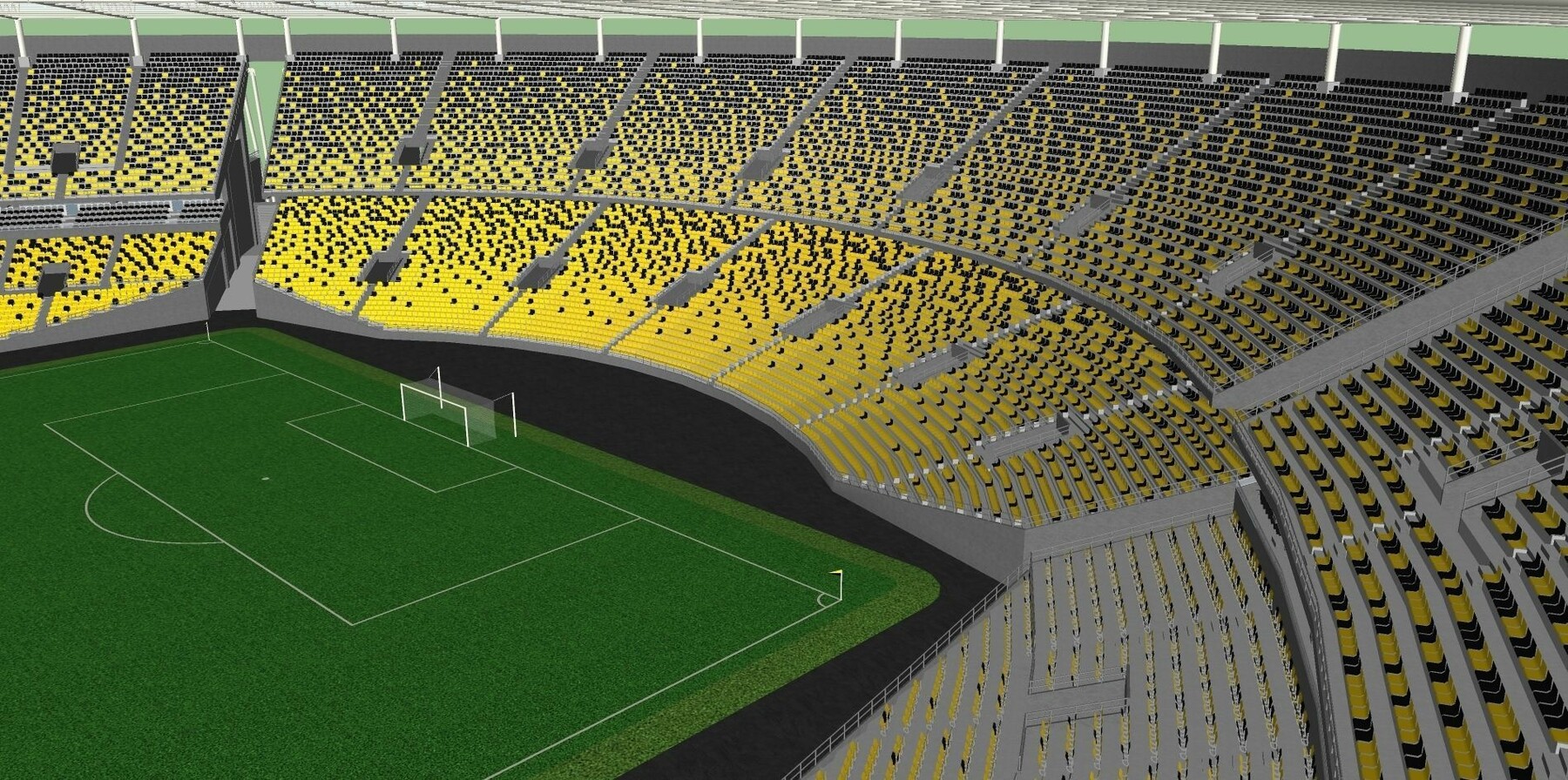 ArtStation - Fictional old stadium: Bowl with new roof | Game Assets