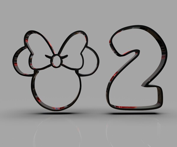 ArtStation - Minnie and Number 2 Cookie Cutter | Resources