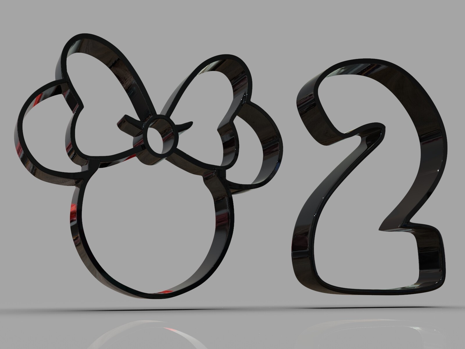 ArtStation - Minnie and Number 2 Cookie Cutter | Resources