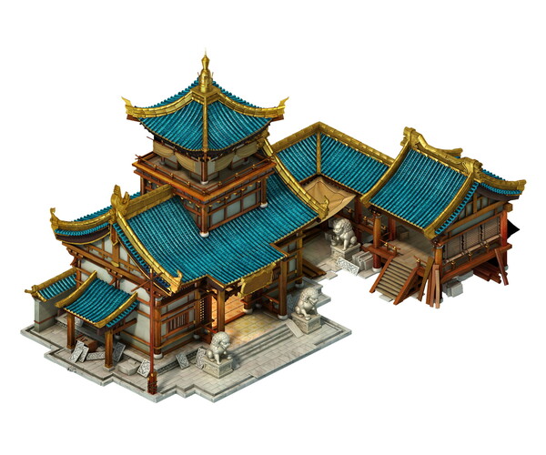ArtStation - model - city building - building materials shop | Game Assets