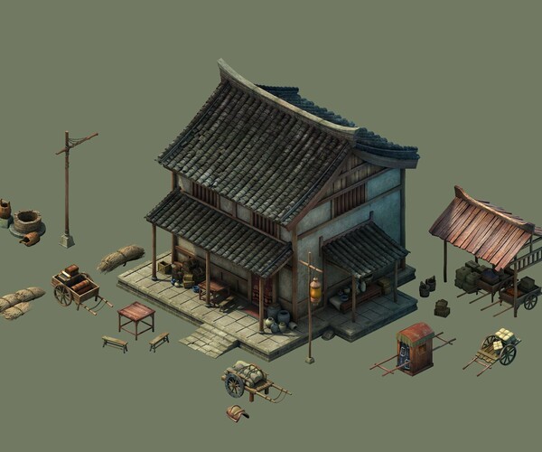 ArtStation - Game Model - City - Inn Hotel | Game Assets