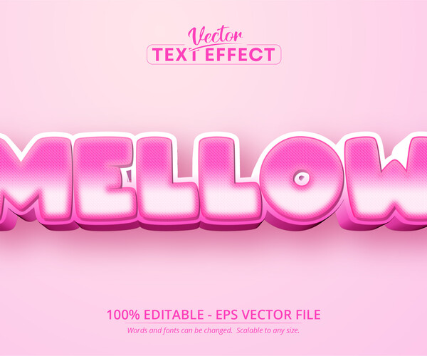 ArtStation - Mellow text, cartoon style editable text effect | Artworks