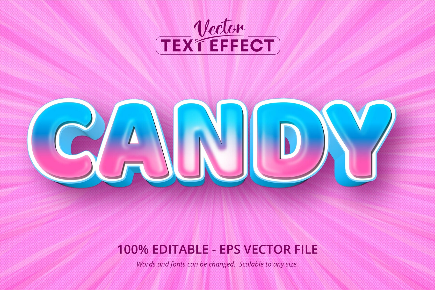 ArtStation - Candy text, cartoon style editable text effect | Artworks
