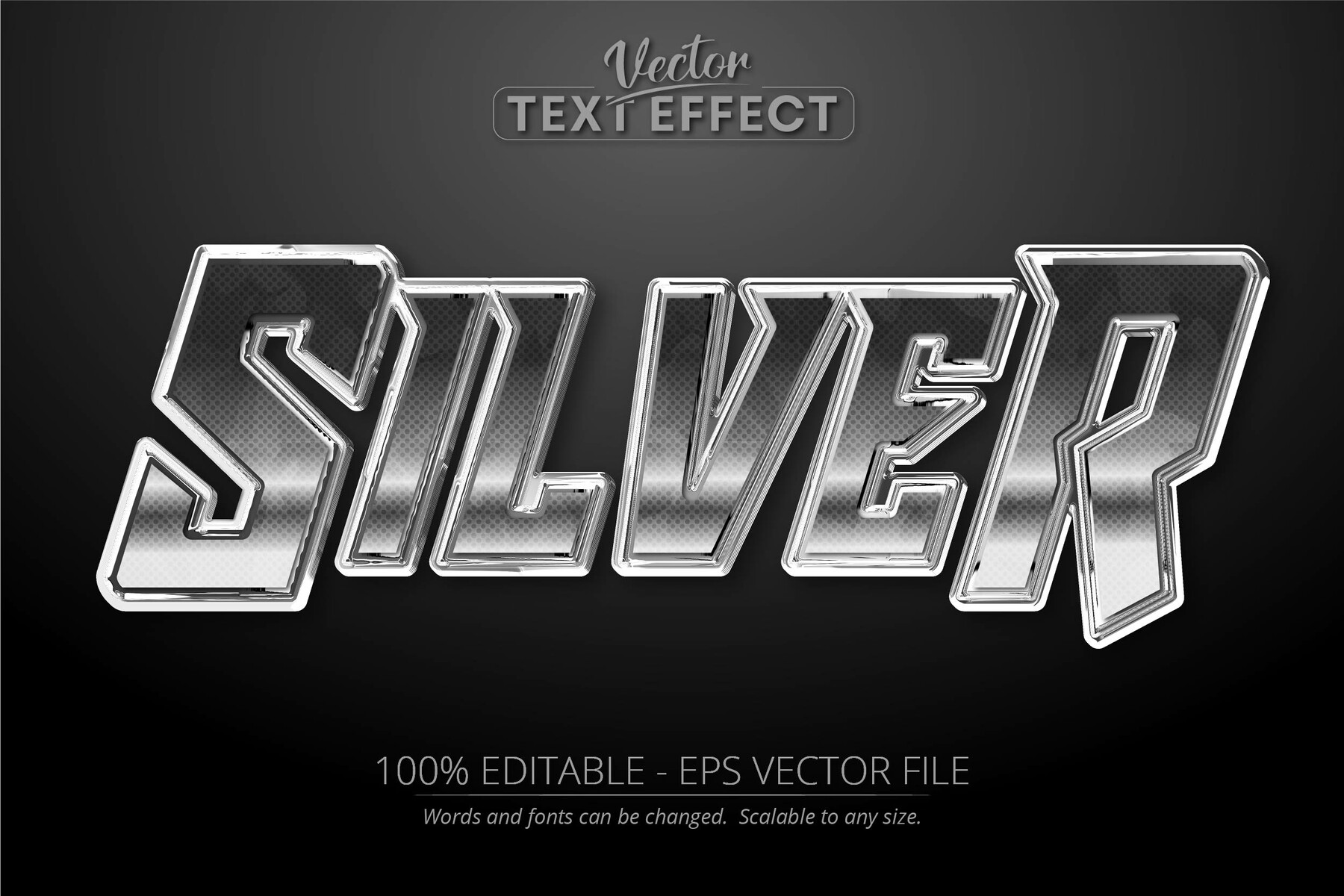 ArtStation - Silver text, shiny silver color style editable text effect ...