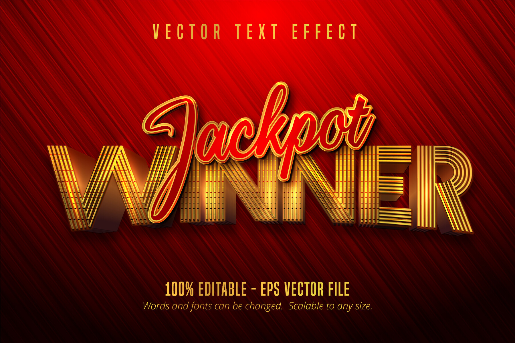 ArtStation - Jackpot winner text, shiny golden and red color style ...