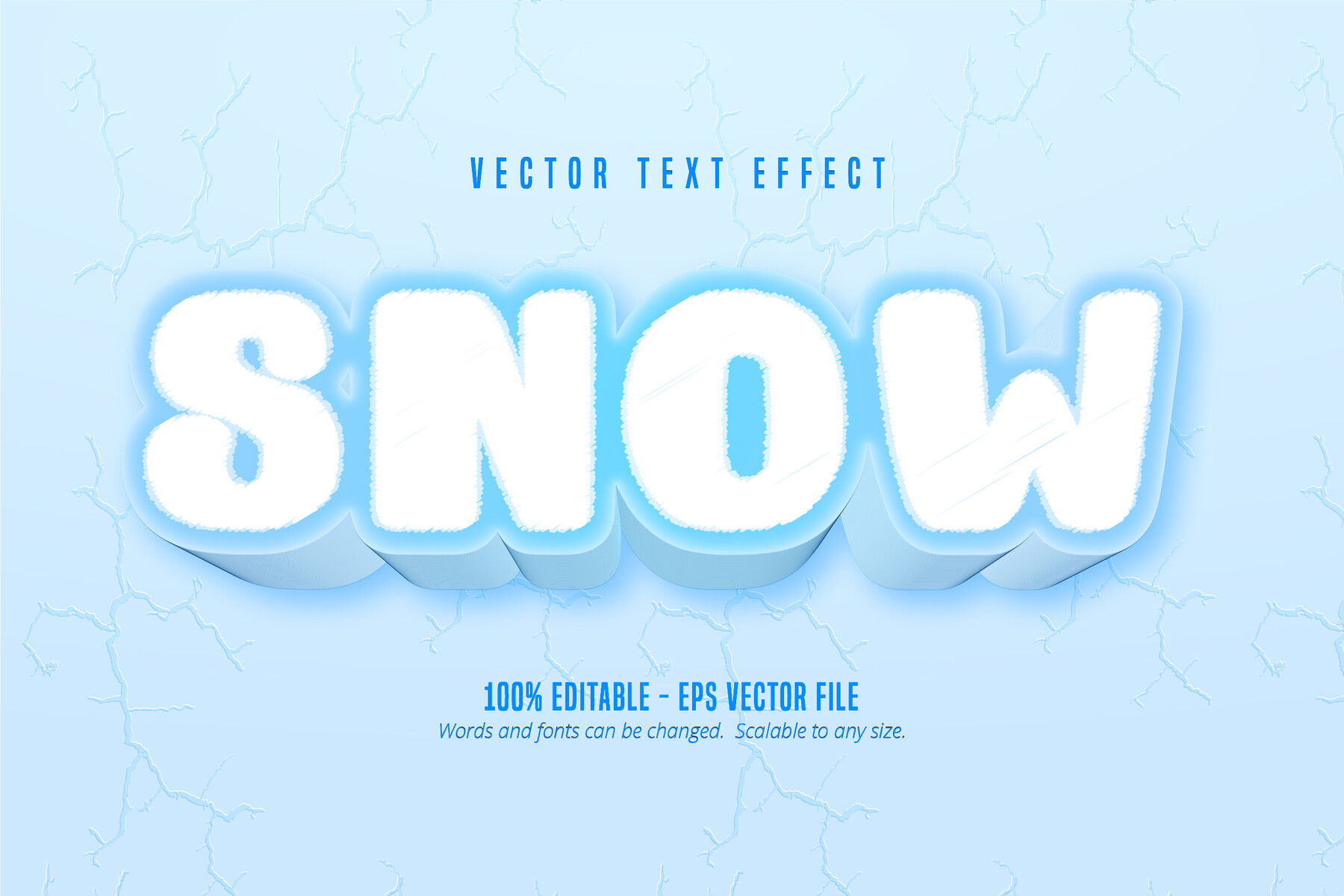 ArtStation - Snow text, cartoon game style editable text effect | Artworks