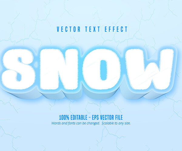 ArtStation - Snow text, cartoon game style editable text effect | Artworks