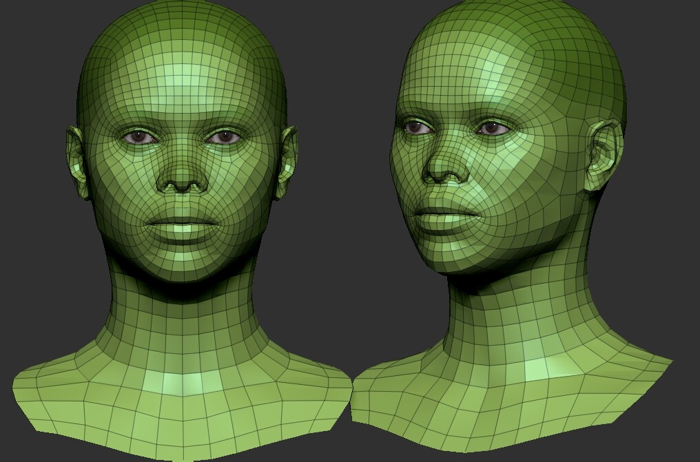 ArtStation - Woman Head Base Mesh 3D model | Game Assets