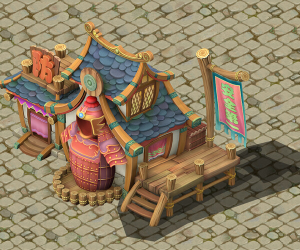 ArtStation - Cartoon version - armor shop | Game Assets