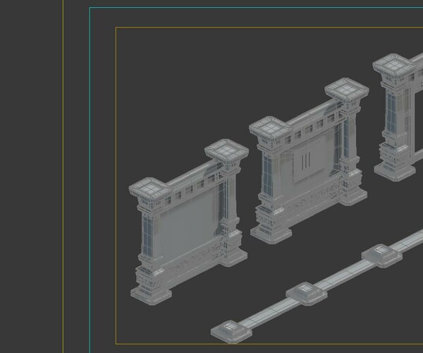 ArtStation - Game Model - Palace Palace gorgeous palace wall 1 | Game ...