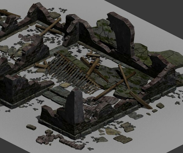 ArtStation - Building - ruins 003 | Game Assets