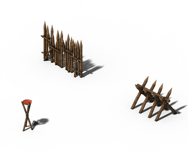 ArtStation - Barracks - Wooden fence 01 | Game Assets