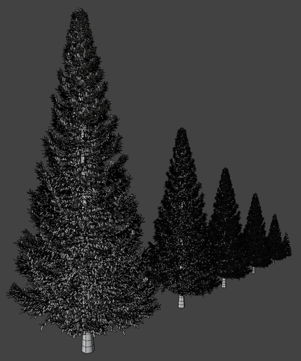 ArtStation - Set of realistic fir trees | Game Assets