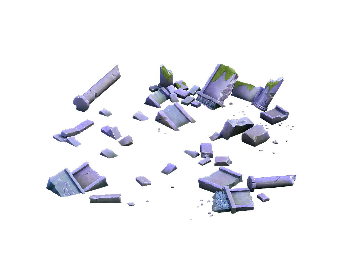 ArtStation - Game Model - Broken Artificial Slate Surface | Game Assets